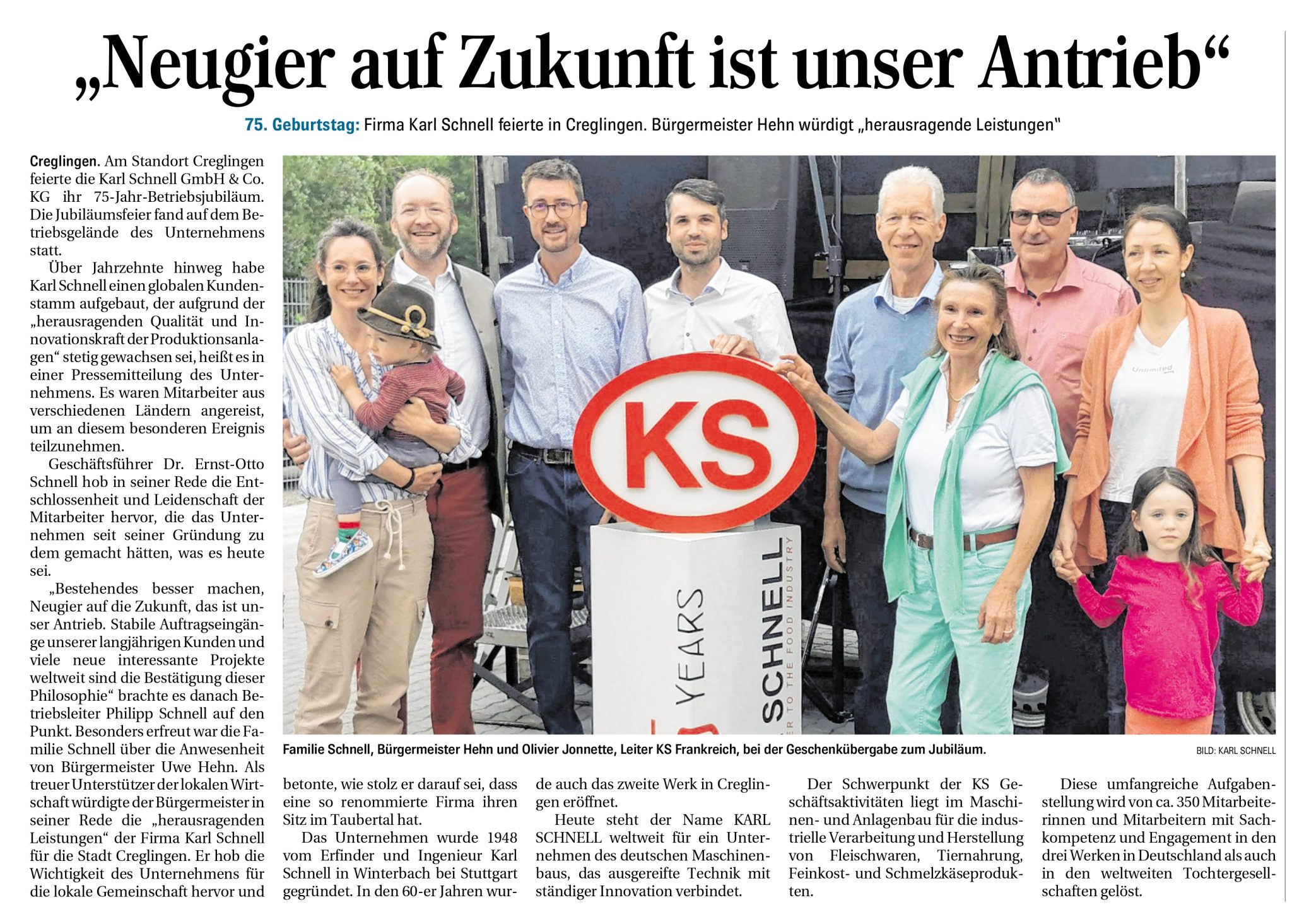 75 Jahre KARL SCHNELL – KARL SCHNELL
